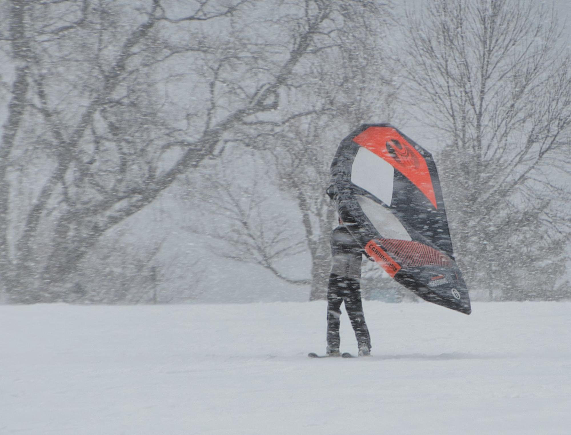 PHOTOS: Wing skiing through snow and sleet across the Plains of Abraham ...