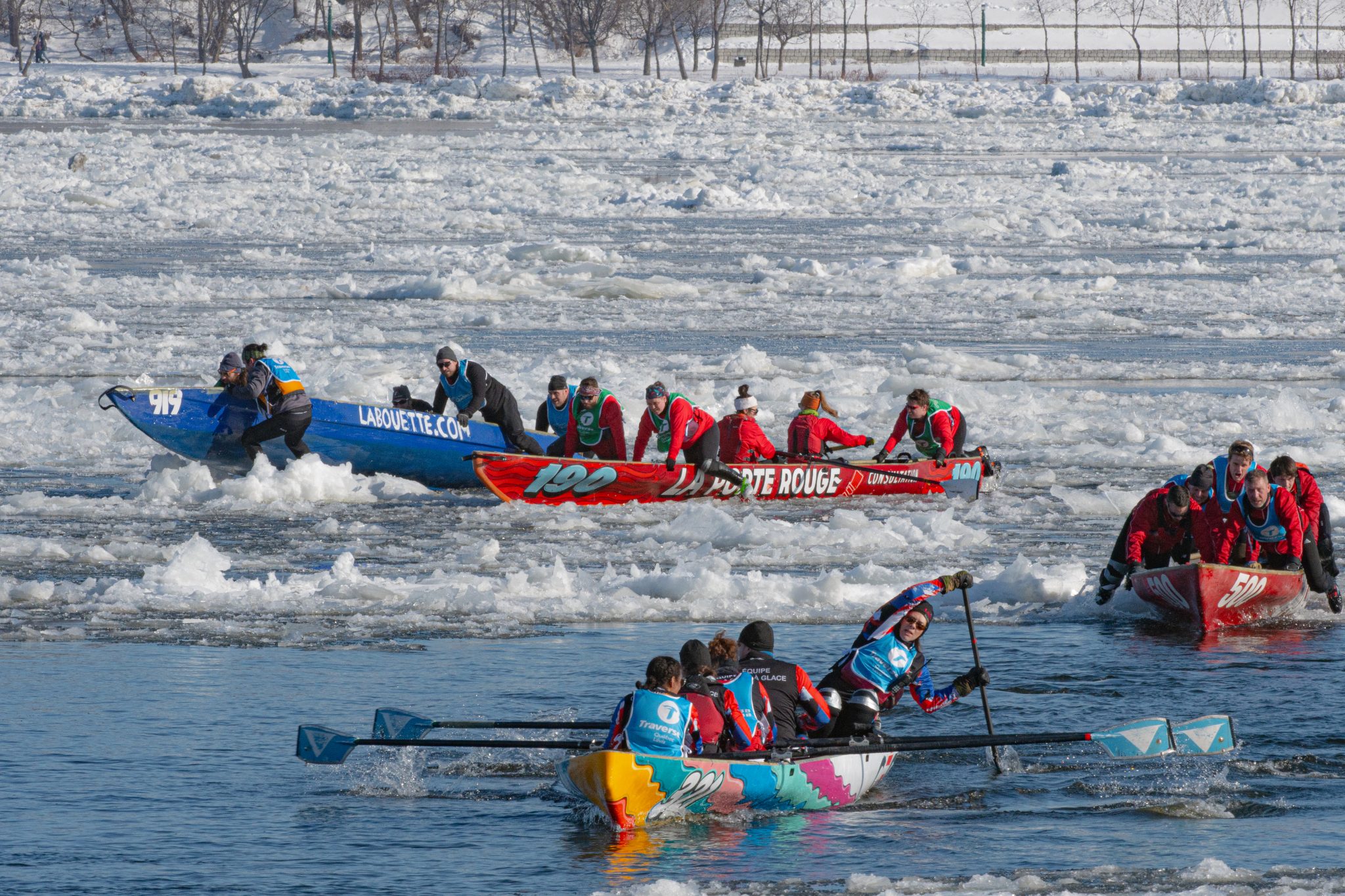 Ice canoeists battle currents, tides in perfect weather for annual race ...